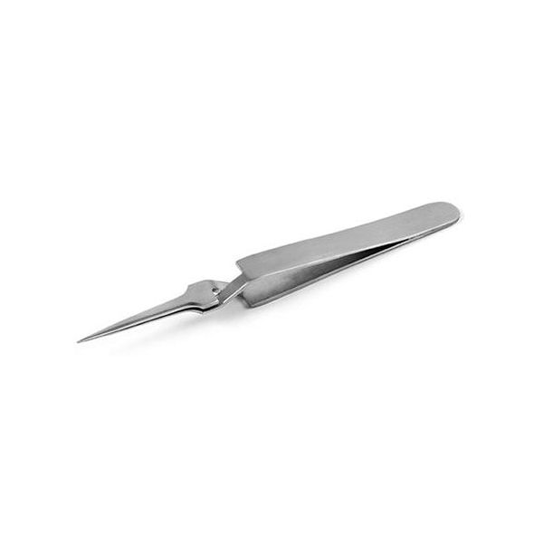 ●逆作用ピンセット●先端…直・鋭●材質…ステンレス(SUS304)●先端幅…0.2mm●全長…115mm