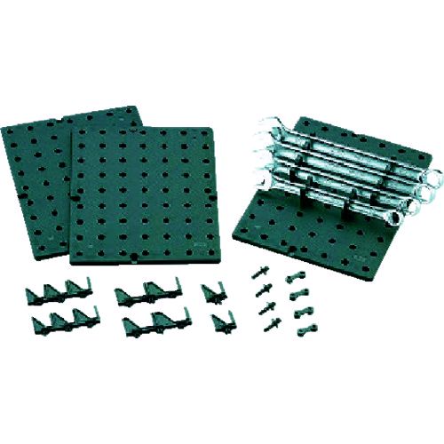 【特長】●使っている工具箱やキャビネット内の工具をすっきり収納できます。●ベースの組み換えやラックピンの配置が自由にできるので、自分の好みに整理できます。●材質はPP樹脂を使用しています。●軽量で耐薬品性に優れます。【用途】●収納具用アクセ...