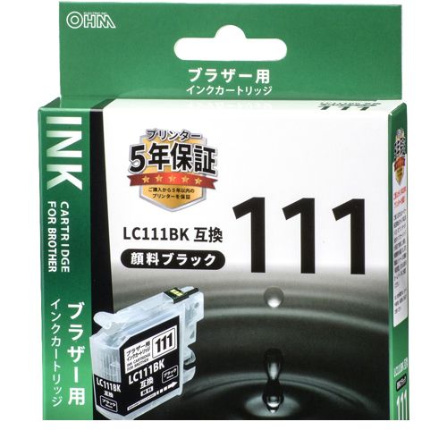 商品説明　「ブラザー用インクカートリッジ LC111BK互換 顔料ブラック INK-B111B-BK」は、ブラザーの純正インクカートリッジ LC111BK/顔料ブラック の代わりに使える互換インクカートリッジです。●1個入り●残量表示完全対...