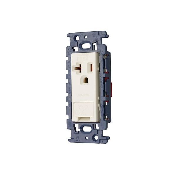 【商品説明】明工社　ML1255W-C　MLアースターミナル付15A／20A 125V 接地コンセント カセット4990848125514