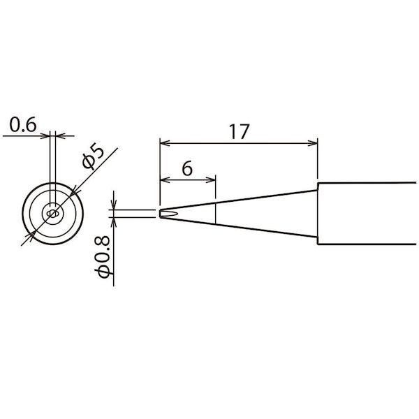 【商品説明】太洋電機産業　PX-60RT-0.8D　替こて先 0．8D型4975205564533