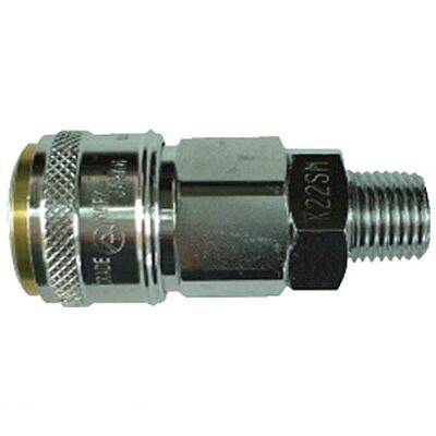 &nbsp; 八興販売 &nbsp; 0745-73-1536 ●工場内のエアー配管からエアー工具の接続まで汎用性に優れています。●エアー工具配管、各種エアー配管●適用流体:空気●適用ネジサイズ:R1/4●全長:57.5mm●質量(g):1...
