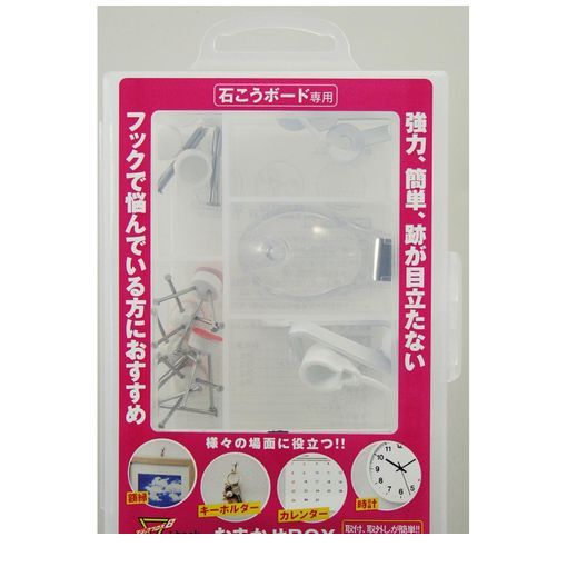 【商品説明】■額縁・キーホルダー、カレンダー、時計など様々の場面に役立つ「Jフックシリーズ」おまかせセット！■クギがクロスして、石膏ボード壁に強力固定！■抜き跡が目立たない！■専用工具がセットされているので、取付け簡単！■壁面専用。■取付け...