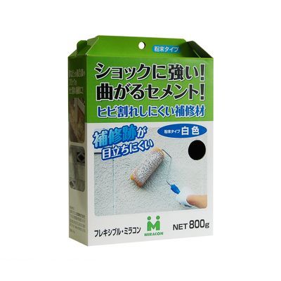 日本ミラコン産業042-321-3666【商品説明】■外壁にできてしまった、細かいヒビ割れをカンタンに直します!■揺れや振動を吸収する、弾性や柔軟性のあるヒビ割れ補修材です。■補修後のヒビ割れが起きにくく、モルタル、セメント、コンクリート、...