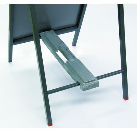 トーグ安全工業044-865-3411【商品説明】■工事看板の重し台として使用します。■支え閉じこみによる転倒防止になります。■錆に強いドブメッキ使用です。■横550×縦1400看板用■重量：10kg