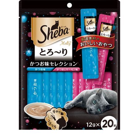【商品説明】猫 おやつ 間食 レトルト パウチ シーバ しーば トッピング■猫ちゃんが手からでも舐めやすい、贅沢なおいしさの“とろ〜り”おやつ。■人気のかつお味セレクションの大容量タイプ。■原材料：鶏肉、魚類(かつお、サーモン等)、増粘安定...