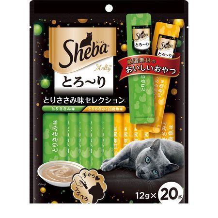【商品説明】猫 おやつ 間食 レトルト パウチ シーバ しーば トッピング■猫ちゃんが手からでも舐めやすい、贅沢なおいしさの“とろ〜り”おやつ。■人気のとりささみ味セレクションの大容量タイプ。■原材料：肉類(鶏肉、ささみ等)、魚類(かつお、...