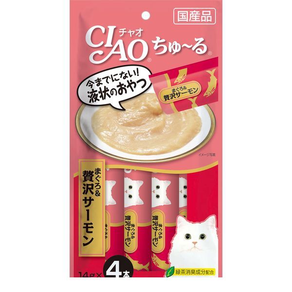 【商品説明】いなば イナバ INABA INABA ちゃお チャオ CIAO CIAO 猫 おやつ 間食 ちゅーる チュール チュ〜ル●液状おやつです。舐めて食べられるので、子猫や高齢猫ちゃんも食べやすいおやつです。まぐろとサーモンの贅沢な...