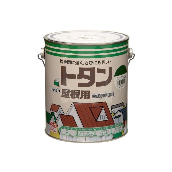 【商品説明】トタン屋根用塗料 つやあり 雨や風に強く、さびにも強い●日光や風雨に対して、優れた耐久性を持つ合成樹脂塗料です。●さび止め効果に優れ、トタンを保護します。●トタンに対する密着性に優れ、美しい色とツヤが長持ちします。●用途：屋根、...