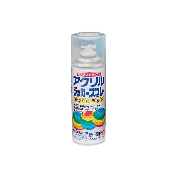 【商品説明】スプレー塗料 きれいな仕上がり ガス抜きキャップ付き●高光沢で乾燥が早く、日光や雨に強いアクリル塗料です。●霧は長円形（楕円）に吹き付けられ、噴出口先端を回転させると長円を縦、横に変えられる可変ノズル使用。●簡単にガス抜きが出来...