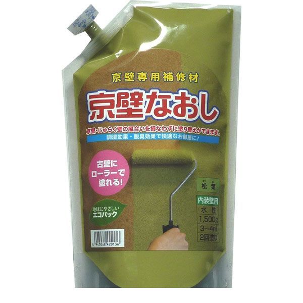 【商品説明】●古い壁にローラーで塗ることが可能。●和風色なので和室向きです。●アクドメールの下塗りが必要です。●商品サイズ:H280×W170×D80mm ●内容量:1.5kg ●容器込重量:1.53kg ●施工面積:3〜4平方m（下地の種...