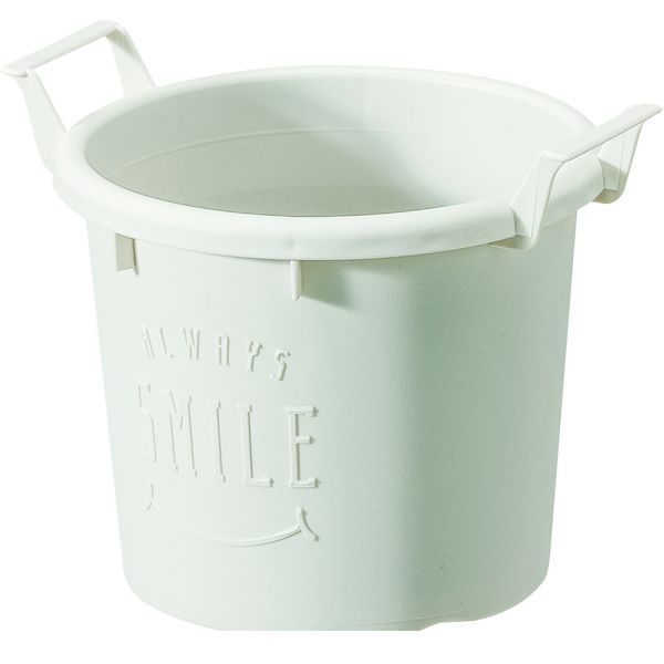 【商品説明】雑貨の様な遊び心あるコンテナポット。機能とデザインを両立した取っ手は使い勝手がよく受皿を利用して収納容器に出来るなど用途は広がります。4903266728816