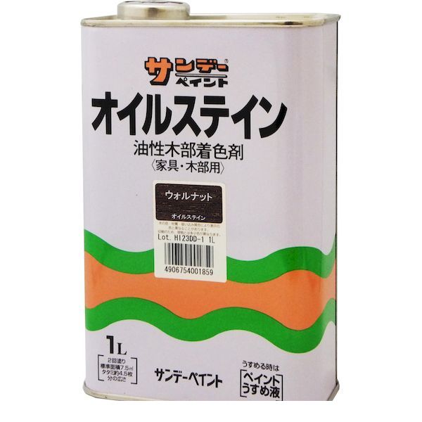 【商品説明】●縦（mm）：65●横（mm）：120●高さ（mm）：195●重量（kg）：約1.0用途●家具、建具、木工品の着色　木製ドア、柱、窓ワク、キャビネット、本棚、工作品など特長●塗りやすく、しかも乾きが速い。●木目を生かして美しく着...