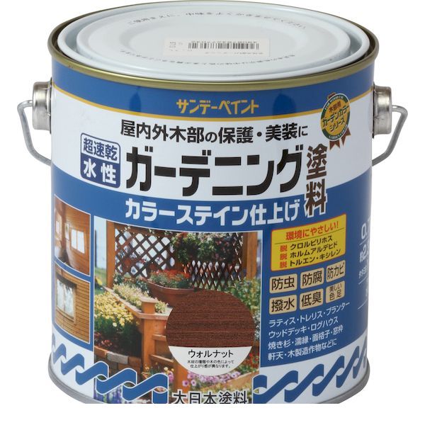 【商品説明】●縦（mm）：120Φ●高さ（mm）：120●重量（g）：約870用途●屋内外木部の防虫・防かび・防腐カラーステイン仕上げログハウス、ウッドデッキ、ラティス、トレリス、プランターなどのガーデニング用木材、焼き杉、ベンチ、ベランダ...