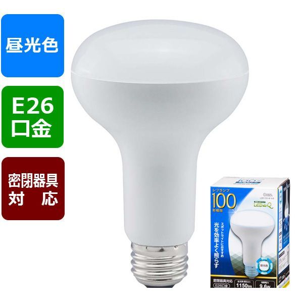 オーム電機0120-963-006【商品説明】特　徴●レフランプ100形相当●スポットライトにおすすめ！　光を効率よく照らします●広角タイプ：光の広がり約140°●長寿命　40000時間●全光束（明るさ）：1150ルーメン●消費電力：9.6...