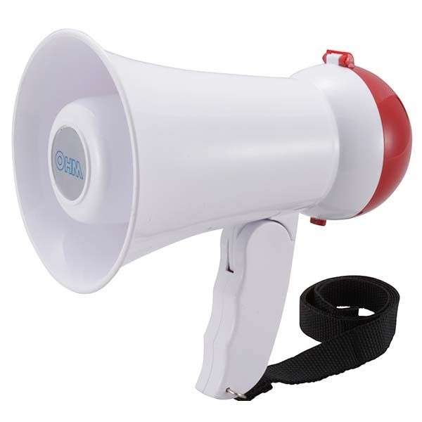 オーム電機0120-963-006【商品説明】特　徴●警報サイレン機能付きハンディマイク。●折りたたみグリップでコンパクト収納。持ち運びにも便利です。●スイッチ部を集中配置し片手で簡単に操作できます。仕　様■電源：単3形乾電池6本（別売）■...