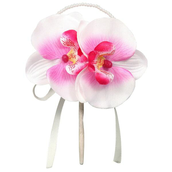ふんわり軽やかな花びらが素敵な胡蝶蘭です。安全ピン付約100×150×35mmポリエステル、スチール4521718850474 フォーマル 上品 結婚式 卒業式 入学式 発表会