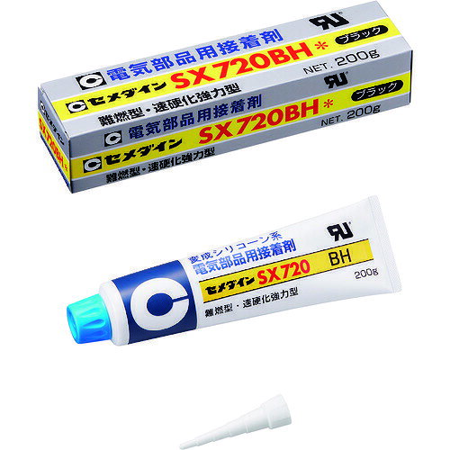 セメダインメーカーお問い合わせ：0120-58-4929【特長】●難燃タイプ（UL94V-0認定）の接着剤です。●一液常温湿気硬化型弾性接着剤です。●初期立ち上がりが速く、耐久性に優れます。●シロキサンフリーです。【用途】●コンデンサー、コ...