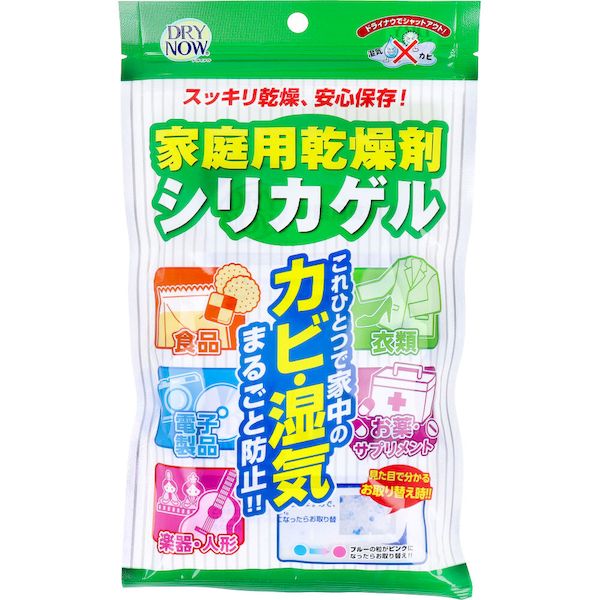 使い方いろいろ！　　どんな場所にもOK！・湿気をすばやく吸収しカビ等の発生を防ぎます。・吸収力にすぐれ、湿気をきらうものの保存に最適です。・湿気を吸収してもベトつかず安心して使用できます。【成分】シリカゲル【サイズ】10．5cm×8．5cm...