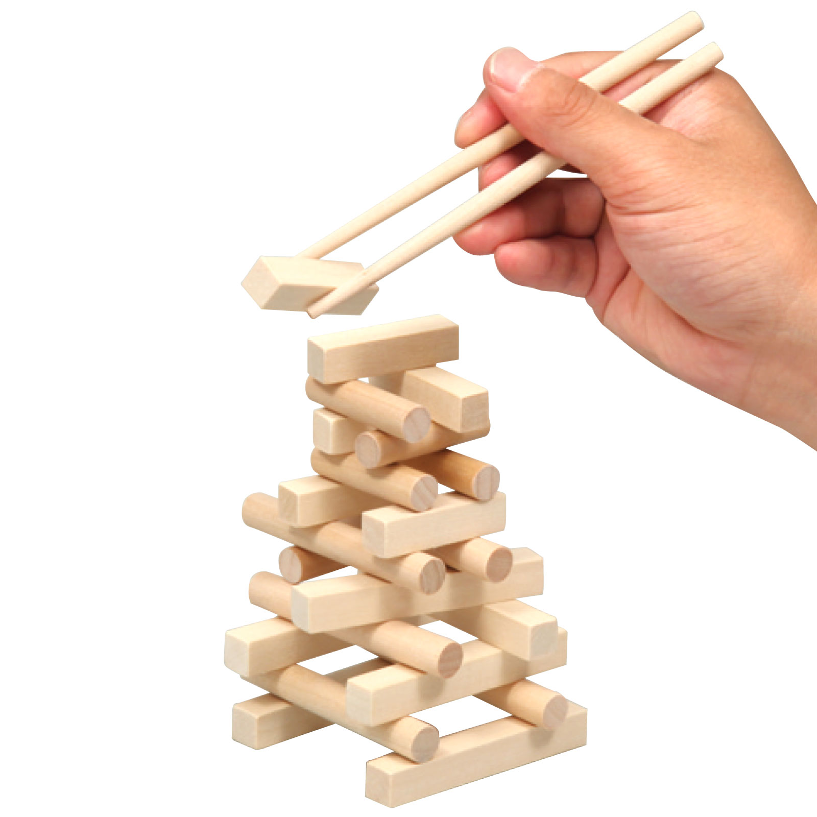 【商品説明】あそびながら、おはしの練習ができます！・商品サイズおはし：130×φ2〜6mm、つみき：40〜70×10×10mm・商品内容角棒つみき（長・短）×各6、丸棒つみき（長・短）×各6、おはし・商品素材木製4521718076638 ...