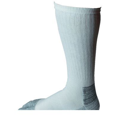 【商品説明】■作業現場に適した「破れにくい」靴下です。■消耗が早いつま先や足底、かかとの部分に補強糸をプラスすることでフィット感を損なうことなく耐久性を高めました。■普段使いの靴下からハードワークまで。■色：ホワイト×グレー■パック■抗菌防...