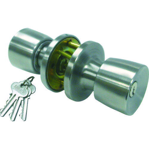 【特長】●1スピンドル型のインテグラル錠に対応しています。（MIWA HMシリーズ以外）【用途】●事務所、工場内ドア。【仕様】●丸座径(mm)：65●取付ビスピッチ(mm)：42・44・50【仕様2】●5本ピンシリンダ●キー3本付●適合扉厚...