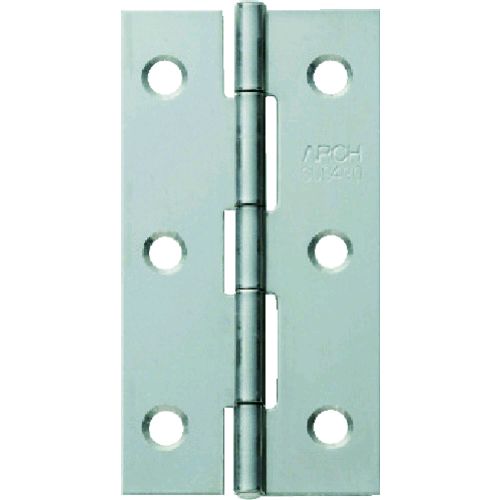 【特長】●軽量扉や物入れ用です。【仕様】●全長(mm)：38.0●幅(mm)：26.0●厚さ(mm)：0.8●D2(mm)：3.9●ねじ穴数：4●穴径(mm)：3.5●耐荷重(kg)2個使用時：3●木ねじ入数：4【仕様2】●表面処理：光沢研...