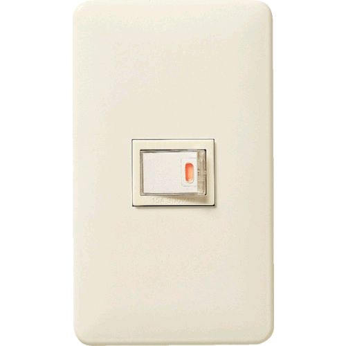 【特長】●片切タイプの埋込ほたるスイッチBです。【仕様】●スイッチ数：1●定格：15A 100V●幅(mm)：70●長さ(mm)：120●厚さ(mm)：32.5●色：ミルキーホワイト【仕様2】●ネームカバー付●モダンプレート付【原産国】日本