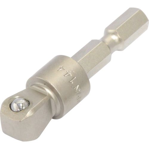 前田金属工業メーカーお問い合わせ：06-6973-9735【特長】●電動工具（電動ドリルドライバー）でソケット類を使えるようにするためのアダプターです。●10°傾けて作業が可能です。●ボールタイプです。【仕様】●差込角(mm)：9.5●軸寸...