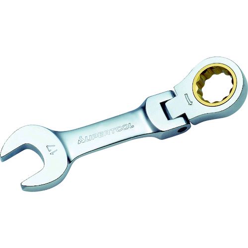 スーパーツールメーカーお問い合わせ：0120-86-4859【特長】●電設・配管・空調工事、機械設備、自動車修理、各種狭所作業現場に最適です。●ショート・フレックスタイプ（180°）です。●ギア数72山で送り角5°なので狭所作業に適していま...