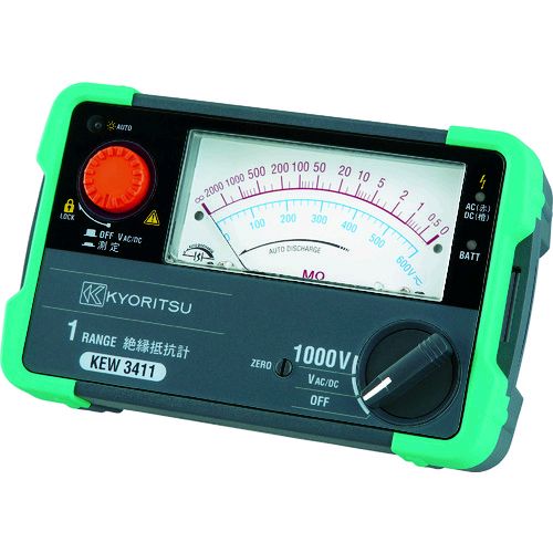 共立電気計器メーカーお問い合わせ：0120-62-1172【特長】●スピーディーな測定に役立つ機能を搭載した、軽量コンパクトサイズ絶縁抵抗計です。●見やすいスケール目盛と状態をLED色で確認できる機能を搭載、直流/交流オート電圧測定も可能で...