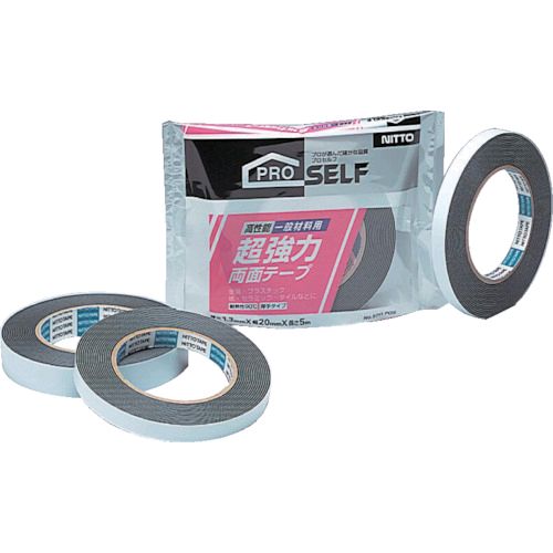 ニトムズメーカーお問い合わせ：03-3544-0615【特長】●厚手特殊ポリオレフィン系発泡体を基材とし、その両面にアクリル系粘着剤を塗布した超強力両面テープです。●耐候性が極めてよいので屋外にも使用できます。●弾力性にも優れ、材料の変形や...