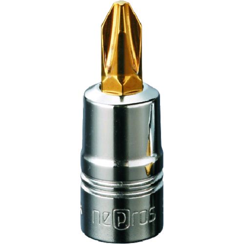 【特長】●差込角側は応力の集中を防ぐパワーフィット形状を採用しています。●チタンコーティングにより耐摩耗性を向上しています。【用途】●ねじの脱着作業【仕様】●差込角(mm)：6.35●刃先：［［＋］］No.1●全長(mm)：32.7●ビット...