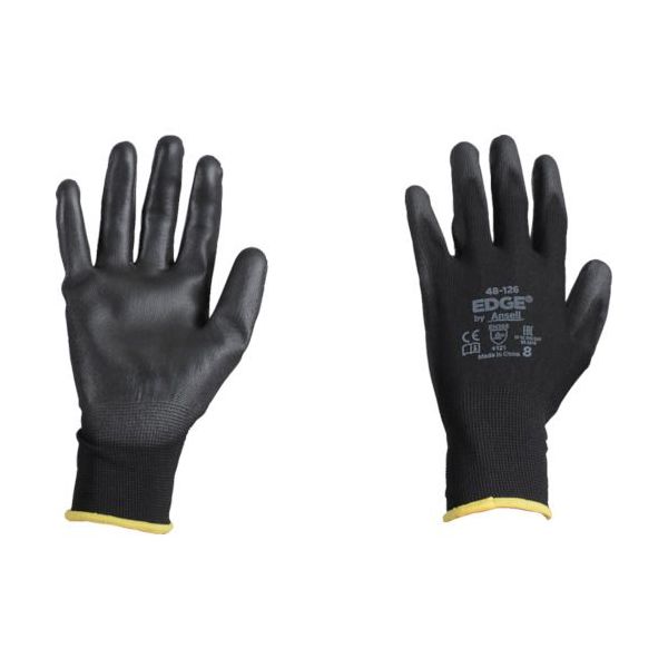 【特長】●高い耐摩耗性とグリップ力により生産性の向上に寄与します。●15ゲージ編で手にしっかりフィットし、指先の繊細な感覚を損ないません。【用途】●細かな組み立て作業、梱包作業、品質検査。【仕様】●色：ブラック●サイズ：XS●厚さ(mm)：...