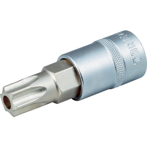 前田金属工業メーカーお問い合わせ：06-6973-9735【特長】●いじり防止タイプです。●早回しに便利なローレット加工仕上げです。【用途】●T型トルクスねじの締付け、緩め作業用。【仕様】●呼びNo.：T60●差込角(mm)：12.7●先端...