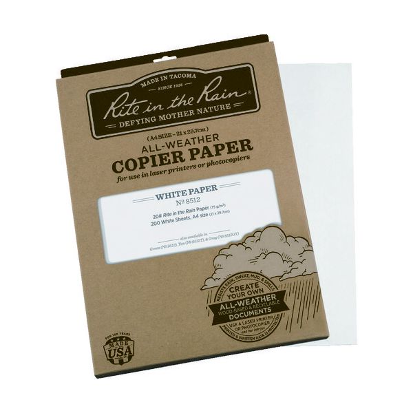 【特長】●紙に特殊なコーティングがされており、いかなる天候下でもご使用いただけるコピー用紙です。●レーザープリンターには使用できますが、インクジェットにはご使用いただけません。●紙が濡れている状態でも鉛筆、専用のペン、グリースペンシル、クレ...