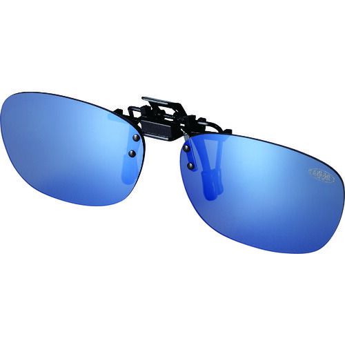 【特長】●スクエアタイプのクリップオングラスです。●くせのない形状で、幅広い年齢層にお使いいただけます。【用途】●普段の眼鏡をサングラスのようにしたいときに。【仕様】●レンズ色：スモーク×ブルーミラー●レンズ厚(mm)：1.5●幅(mm)：...