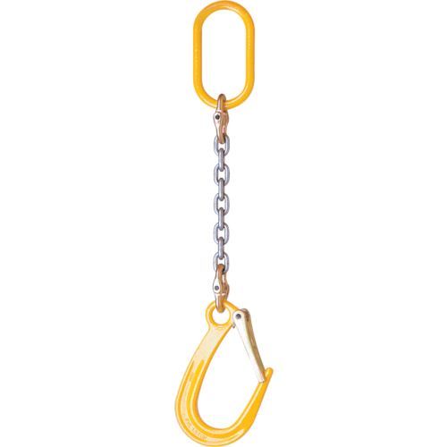 スリーエッチメーカーお問い合わせ：06-6538-3766【特長】●フック、チェーン、リングを接続済みですのですぐにご使用いただけます。●ファンドリーフックは口幅が広くふところが大きいので、直接敷き鉄板や径の太い物などを引っ掛けることができ...