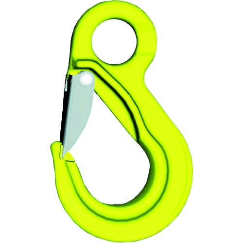 【特長】●堅牢なスプリングラッチを備えた開口部の広いスリングフックです。●堅牢なスプリングラッチを備えたフックです。【用途】●ワイヤロープ・チェーンなどの玉掛け用先端金具。【仕様】●基本使用荷重(t)：1.2●適合チェーン線径(mm)：6●...