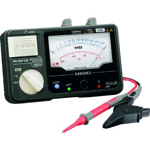 日置電機メーカーお問い合わせ：0120-720-560【特長】●JIS C 1302認定品のアナログ絶縁抵抗計です。●誤使用のない単レンジ(1000V)モデルです。●先端長が35mmのテストリード（L9787）が付属しています。●1mの落下...