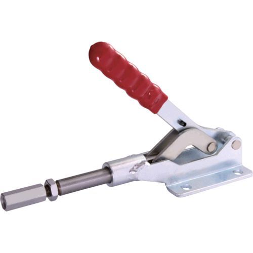 【特長】●溶接治具、組立治具、検査治具、加工治具に最適です。【仕様】●全長(mm)：241.5●押圧力(kN)：4.54●先端部ねじ径：M12●ストローク(mm)：55●ハンドル操作角度(°)：190【仕様2】●横押し型●フランジベース【材...