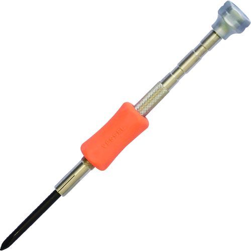 ベッセルメーカーお問い合わせ：0120-999-914【特長】●クッショングリップはハンドルを自在にスライドできるので、使いやすいお好みの位置に移動できます。●ローレット加工で細かな回転が行えます。●豊富なサイズで多様な精密ねじに対応します...