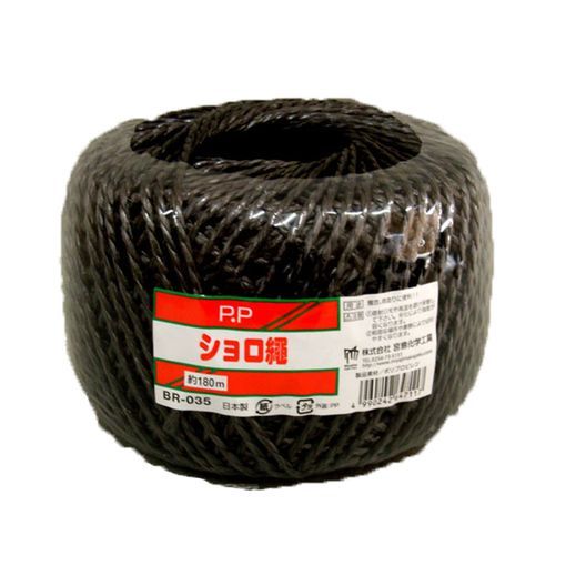 株式会社 宮島化学工業0256-73-5151【商品説明】■細くて軽いので持ち運びに便利■2本撚りの溶着無しのロープ状■色：黒■商品サイズ：幅3mm×長さ180m■材質：ポリプロピレン4990242647117