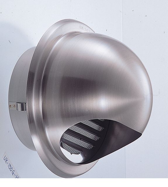 &nbsp; 宇佐美工業 &nbsp; 0256-92-6515 【商品説明】宇佐美工業　UK-GN50S-HL　丸型フード付ガラリ