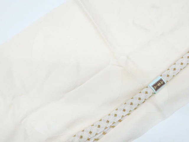 寸法　品質 素材：正絹 色　：白 ■サイズ 帯締め 長さ：M サイズ ◆帯締め Mサイズ・・約145cm以上◆ ◆帯締め Lサイズ・・約180cm以上◆ ◆帯揚げ ・・生地幅 約28cm以上◆ 　　　　　 ※リサイクル商品ですので、記載して...