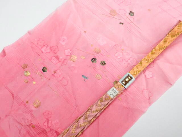 【サイズ・素材・お色】 帯締め 長さ：M サイズ ◆帯締め Mサイズ・・約145cm以上◆ ◆帯締め Lサイズ・・約180cm以上◆ ◆帯揚げ ・・生地幅 約28cm以上◆ 地色：ピンク|オレンジ (1枚目の画像が近いお色かと思われます) ...