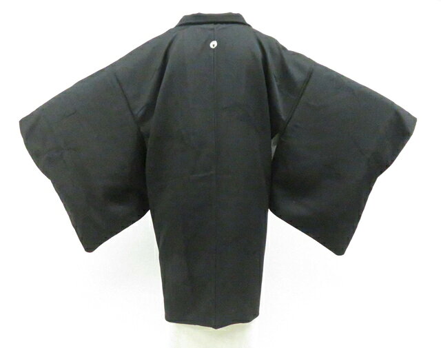 【サイズ・素材・お色】 身丈：約84cm 裄丈：約66.5cm 袖丈：約47cm 後幅：約-cm 前幅：約-cm 地色：黒 (1枚目の画像が近いお色かと思われます) 素材：正絹 【商品状態】 汚れ:右袖前に薄汚れがございますが、着用可能です...