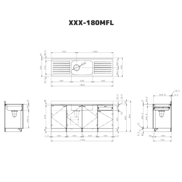 【楽天市場】クリナップ クリンプレティ 流し台 間口180cm GTS-180MF/G4V-180MF【メーカー便にて配達・再配達不可】：水回り専門店 mizumawari shop