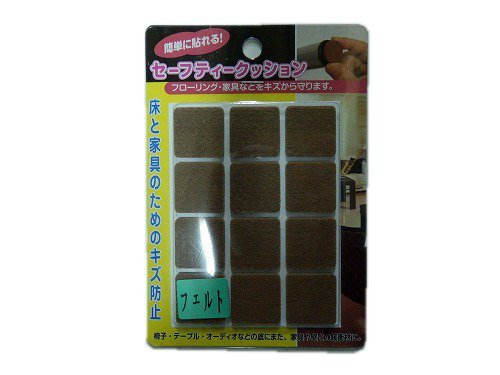 パーツハウス(大里)セーフティクッション PR-012 25X25カク BR 4582320100067サイズ：25×25mmカラー：ブラウン形状：角型タイプ：フェルトタイプ内容：12個入