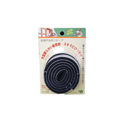 東京防音 防音戸当たりテープ TP-55 黒 幅15mm×長1M×厚5mm 2本入 4953237200513特徴：発泡の気泡が独立しているため、密閉に最適で空気も通さない用途：隙間風防止
